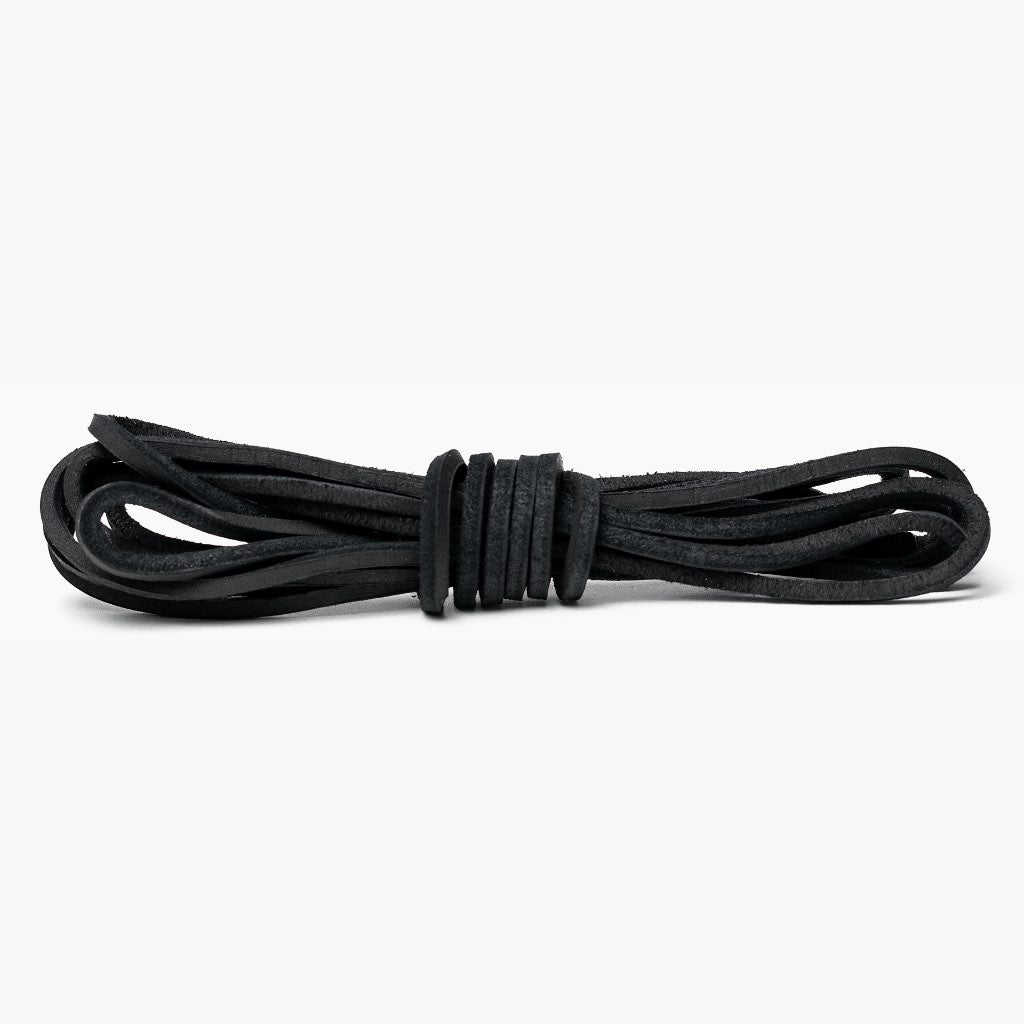 Genuine Leather Shoe Laces in Black - Cobbler's Choice Co.