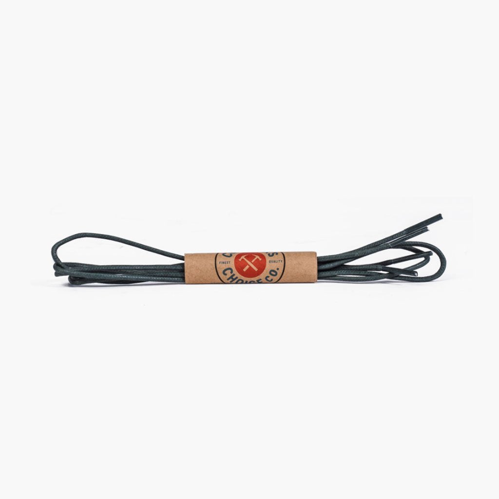 Premium Round Waxed Cotton Shoe Laces in Green - Cobbler's Choice Co.
