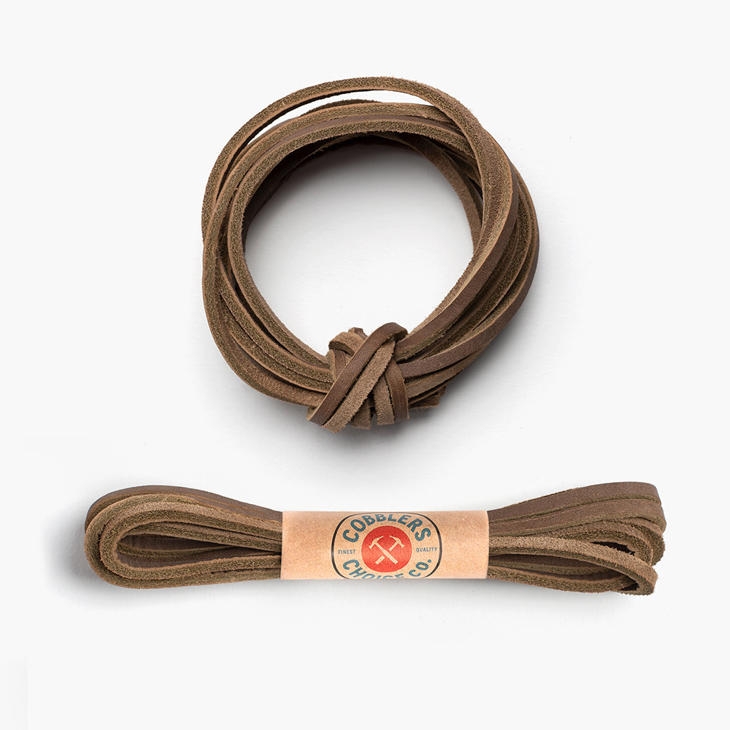 Genuine Leather Laces in Desert Brown - Cobbler's Choice Co.