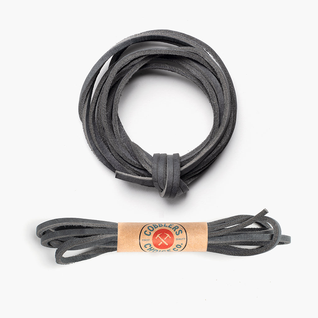 Genuine Leather Laces in Dark Grey - Cobbler's Choice Co.
