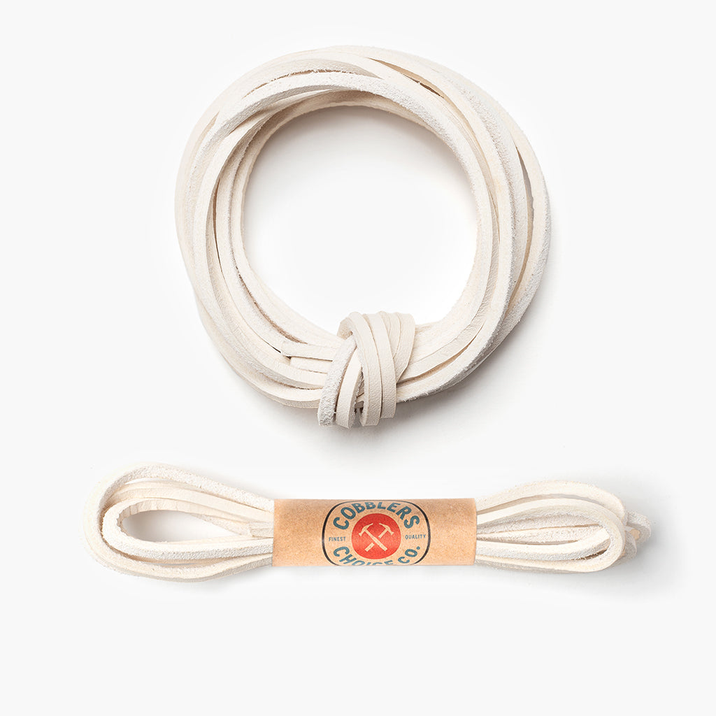 Genuine Leather Laces in White - Cobbler's Choice Co.